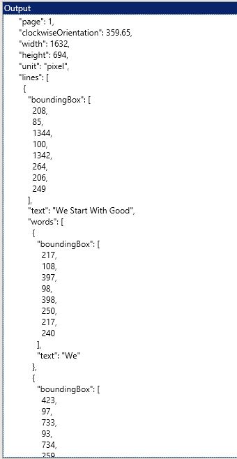 MS Computer Vision - Extract Handwritten Text | Robility Docs